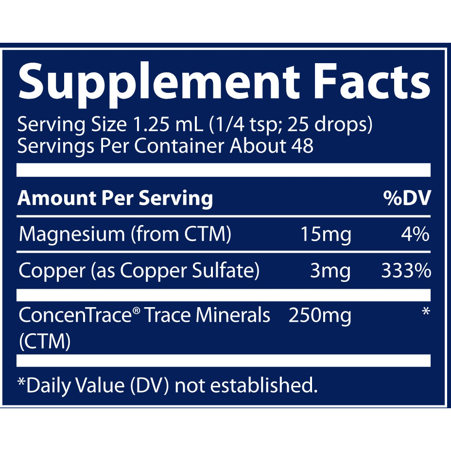 Trace Minerals - Ionic Copper - 3 mg - 59 ml — Pine Street Clinic
