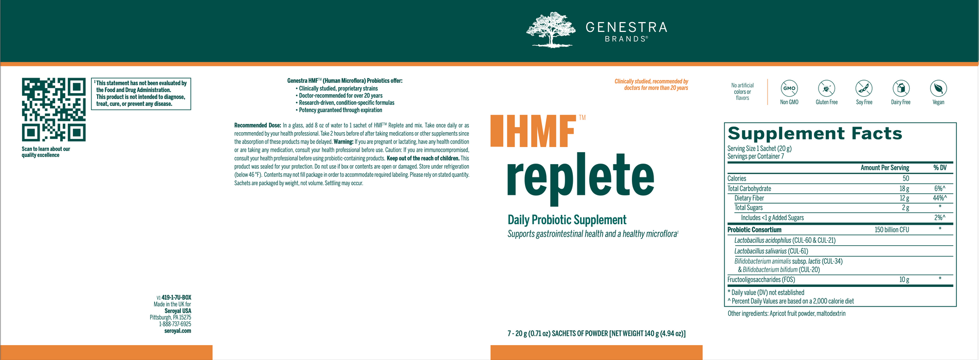 Genestra - HMF Replete - 7 Packs — Pine Street Clinic