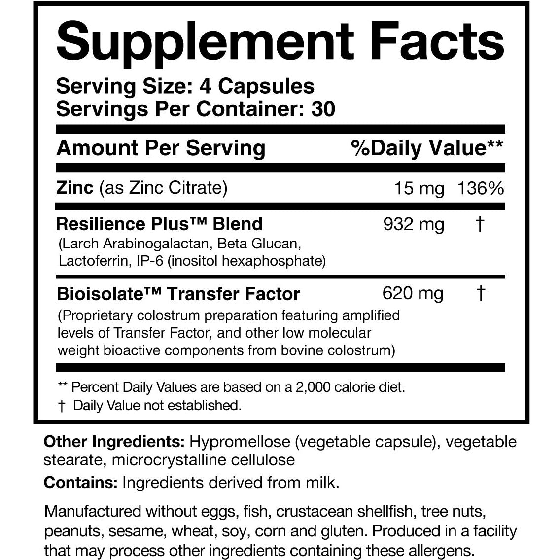 Researched Nutritionals - Transfer Factor Rapid Response - 120 Capsules ...