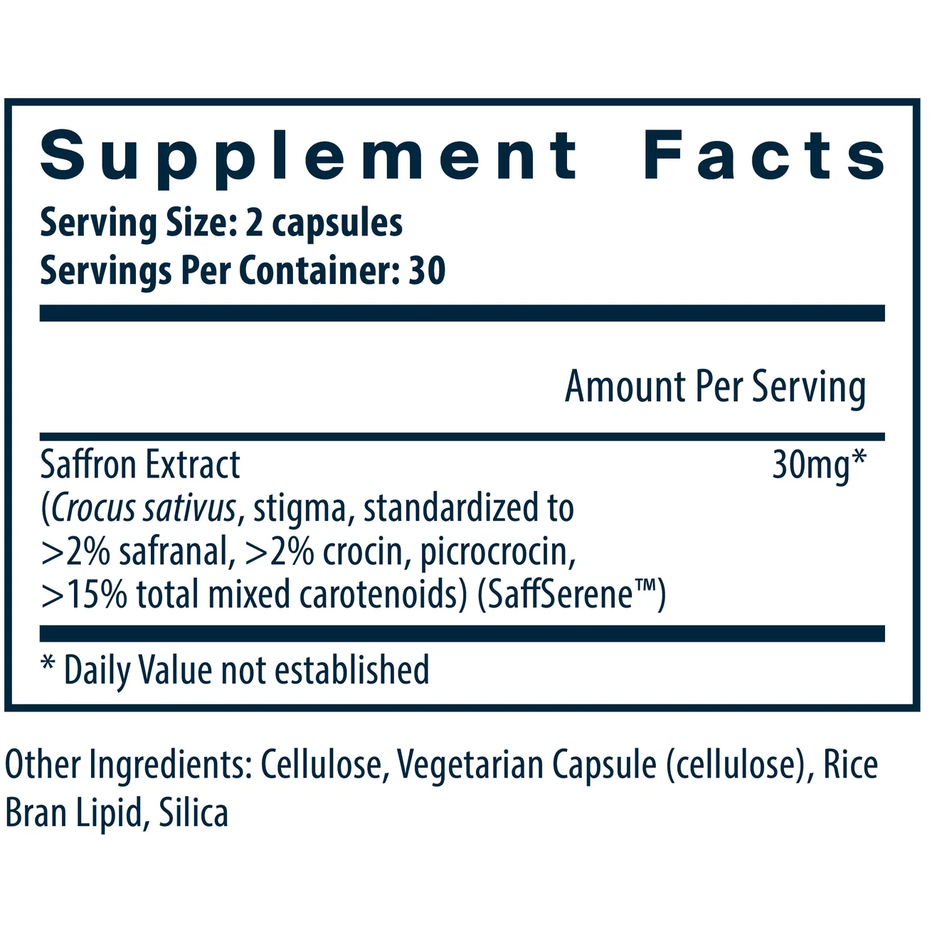 Vital Nutrients - Saffron Extract 30mg - 60 Capsules — Pine Street Clinic