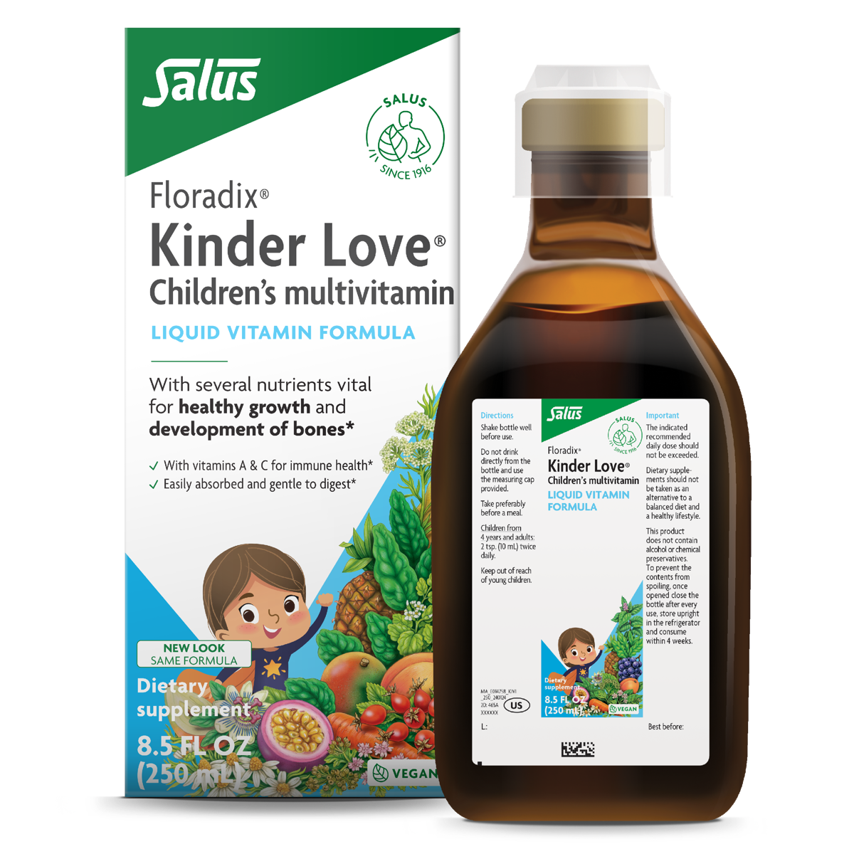 Salus - Floradix Kinder Love Gluten-Free Children's Multivitamin - 8.5 ...