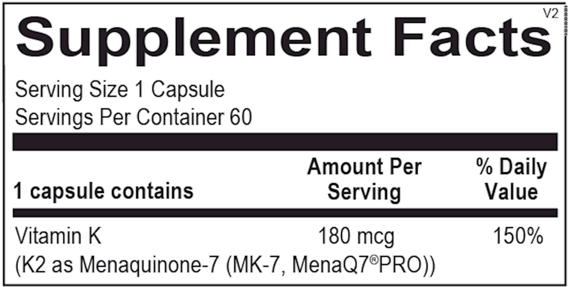 Ortho Molecular Products - Vitamin K2 - 180 mcg - 60 Capsules — Pine Street Clinic