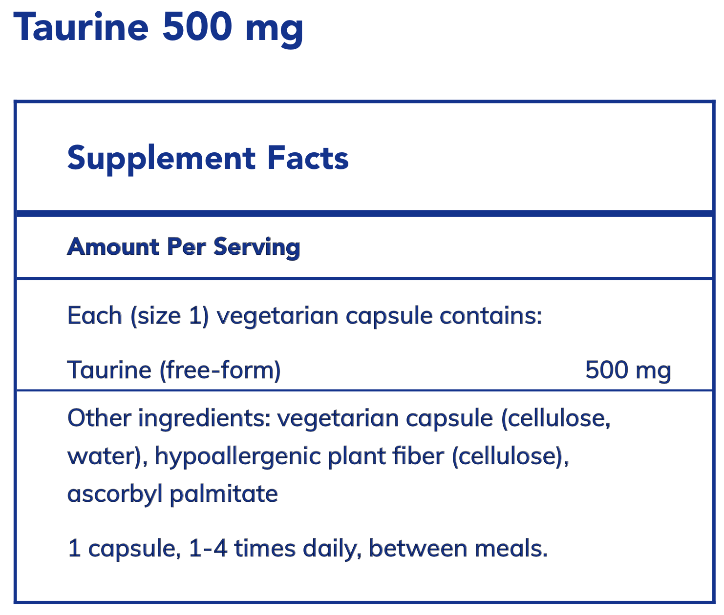 Pure Encapsulations - Taurine - 500 mg - 60 Capsules — Pine Street Clinic