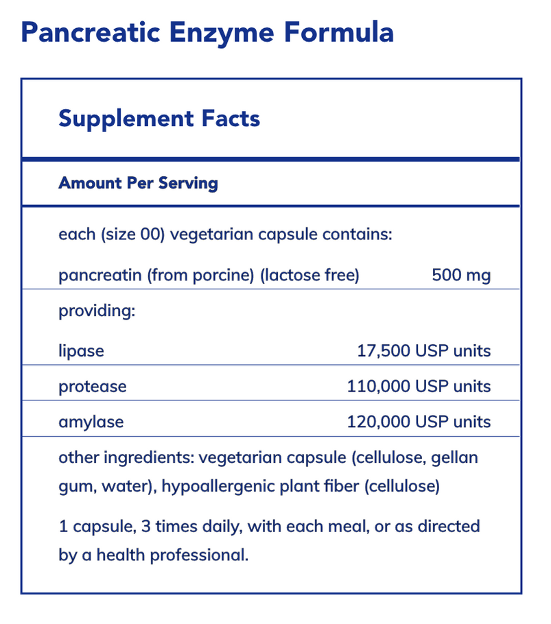 Pure Encapsulations - Pancreatic Enzyme Formula — Pine Street Clinic