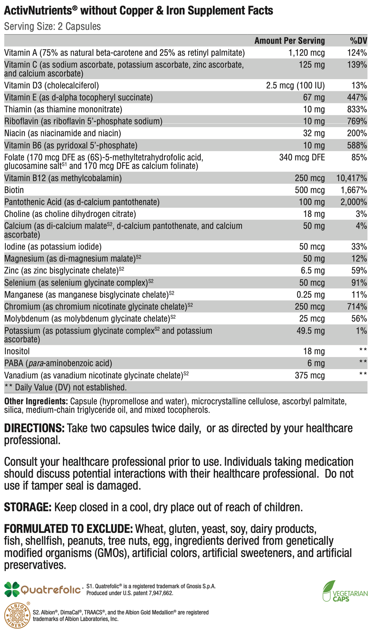 Xymogen - ActivNutrients without Copper & Iron - 120 Capsules — Pine ...