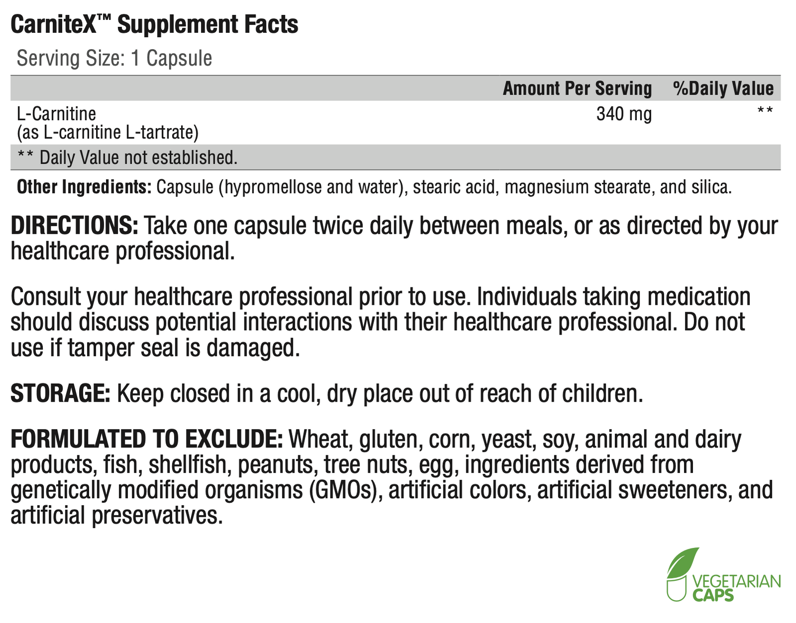Xymogen - CarniteX - 60 Capsules — Pine Street Clinic