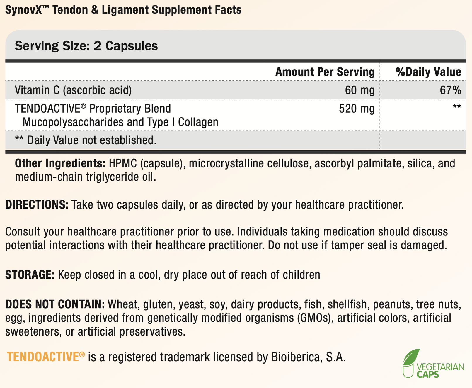 Xymogen - SynovX Tendon & Ligament - 60 Capsules — Pine Street Clinic
