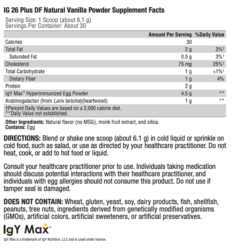 Xymogen - IG 26 Plus DF Vanilla - 30 Servings — Pine Street Clinic