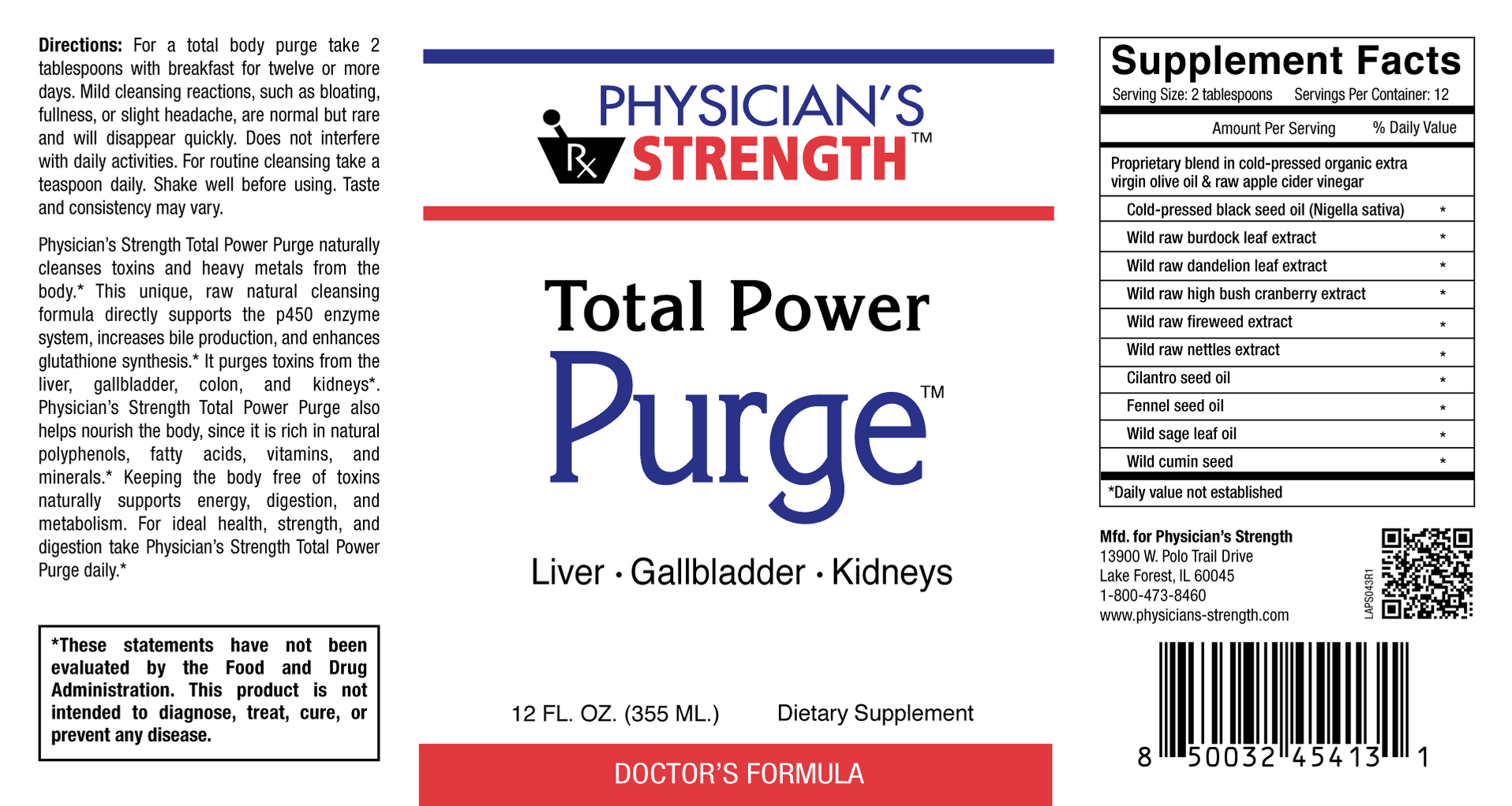 Physician's Strength - Total Power Purge - 12 Fluid Ounces — Pine ...