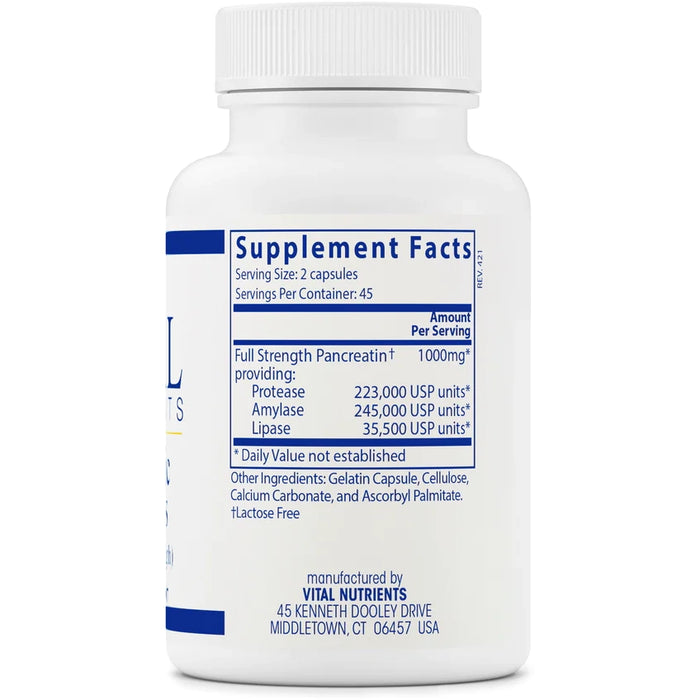 Vital Nutrients - Pancreatic Enzymes (1000 mg) — Pine Street Clinic