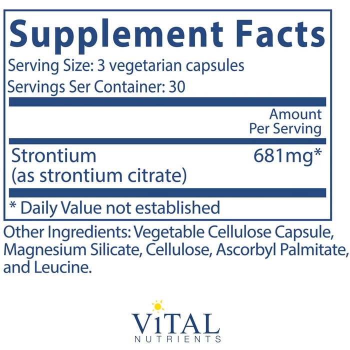 Vital Nutrients - Strontium (Citrate) 227 mg - 90 Capsules — Pine ...