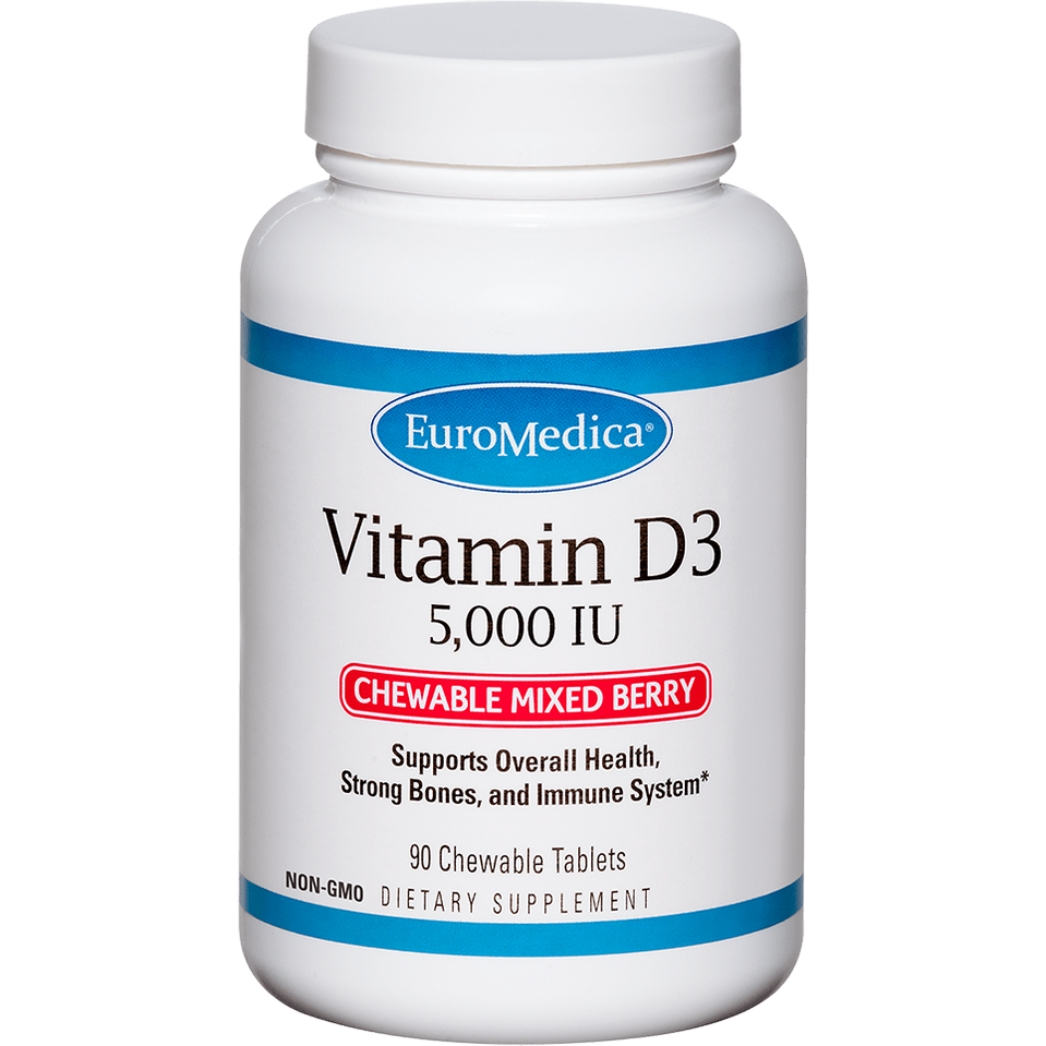 EuroMedica - Vitamin D3 (5,000 IU) (Chewable Mixed Berry Flavor) - 90 ...