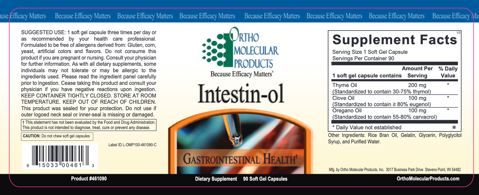 Ortho Molecular Products - Intestin-Ol - 90 Softgels — Pine Street Clinic
