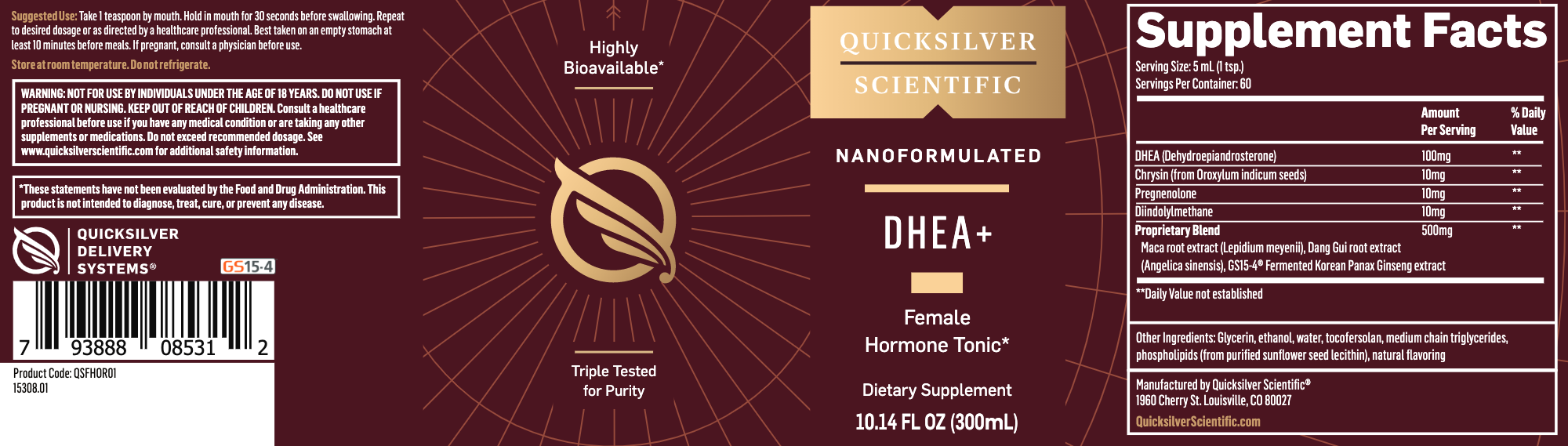 Quicksilver Scientific - Nanoformulated DHEA+ — Pine Street Clinic