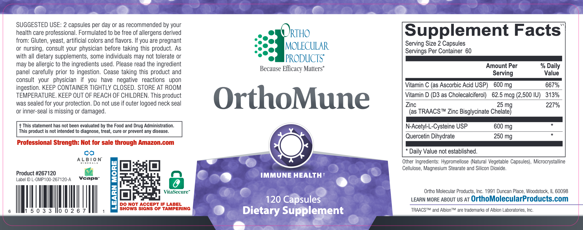 Ortho Molecular Products - OrthoMune - 120 Capsules — Pine Street Clinic