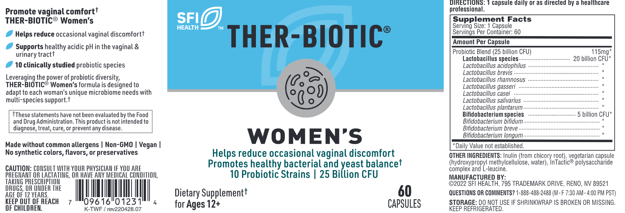 Klaire Labs - Ther-Biotic Women's - 60 Capsules — Pine Street Clinic